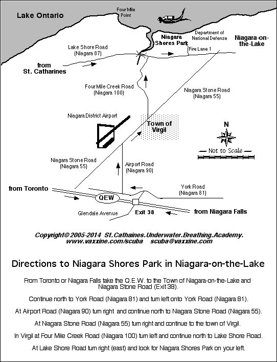 Maps and Directions to Niagara Dive Sites
