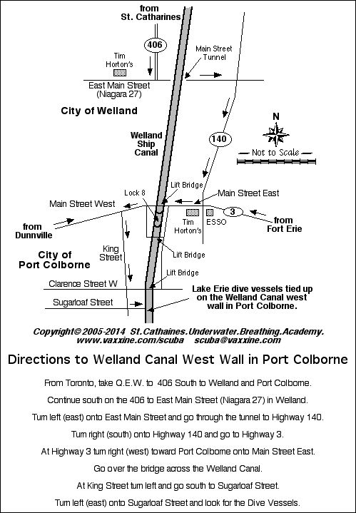 Maps and Directions to Niagara Dive Sites