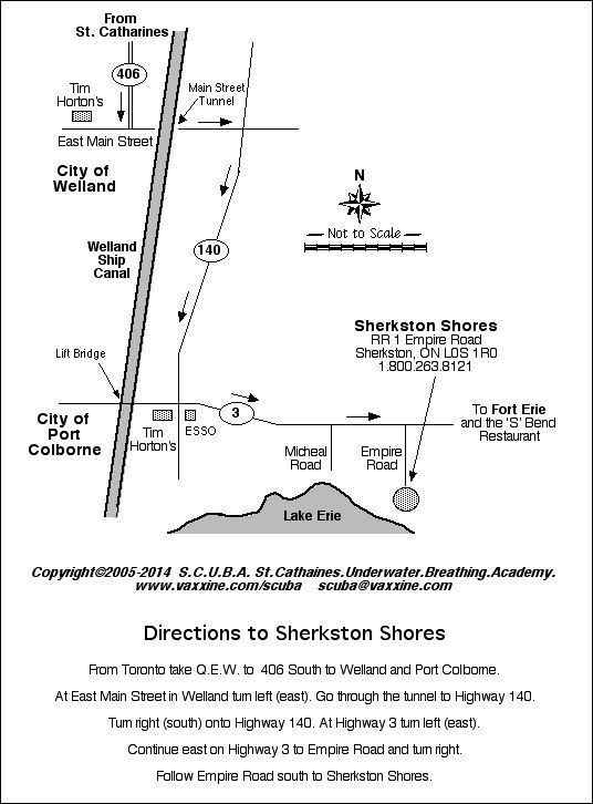 Maps and Directions to Niagara Dive Sites