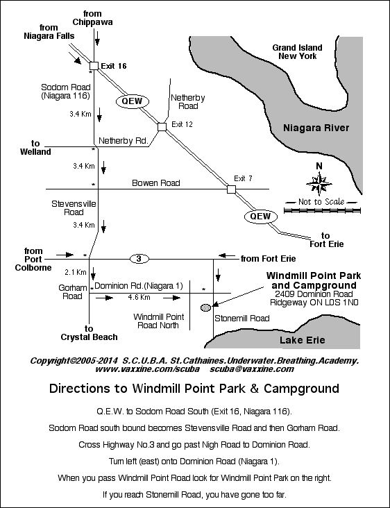 Maps and Directions to Niagara Dive Sites