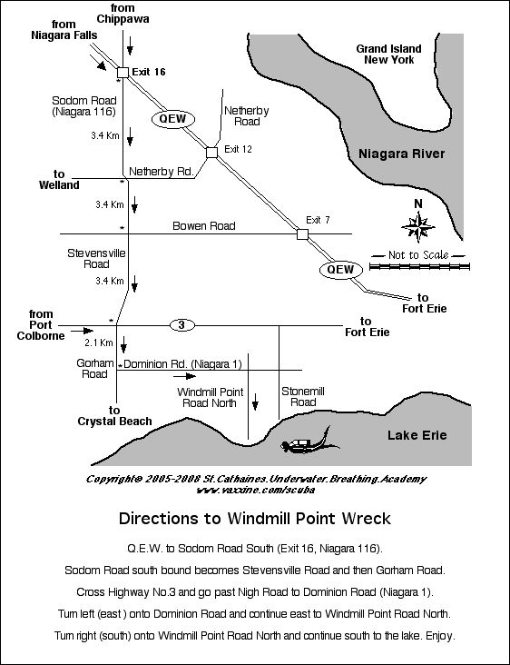 Maps and Directions to Niagara Dive Sites